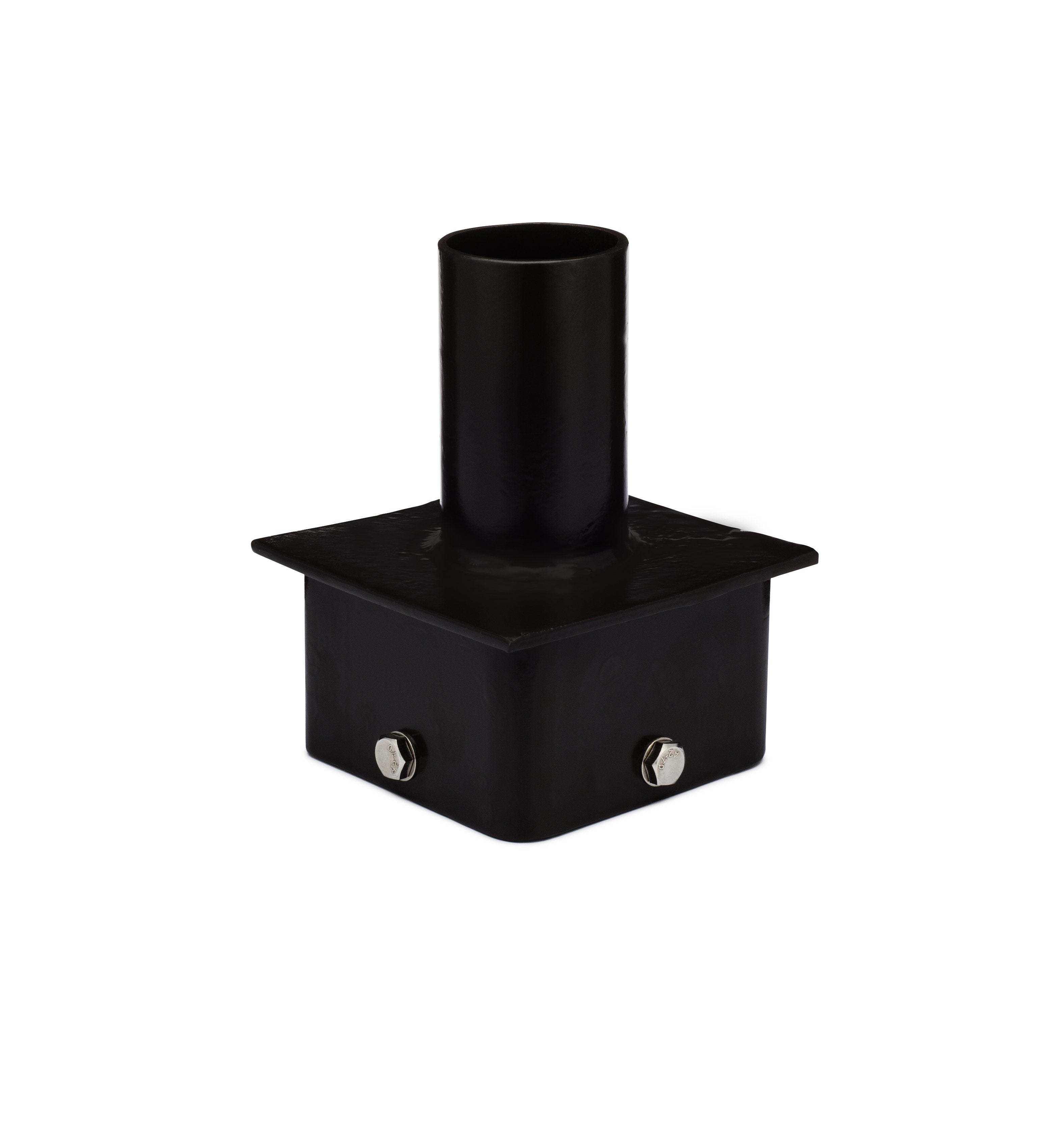 Single Tenon Adapter for 4" and 5" Square Light Pole - Vertical Bronze ...